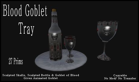 Second Life Marketplace - Blood Goblet Tray BOXED